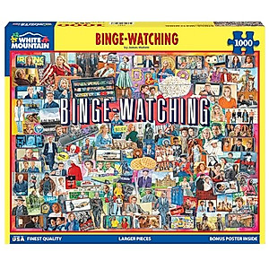 White Mountain Puzzles - Binge Watching - 1000 Piece Jigsaw Puzzle for Adults - Fun Family Activity - 24"x30"