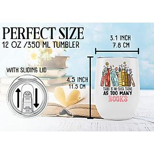 Onebttl 12oz Stainless Steel Insulated Tumbler with Lid - Book Lovers Gifts for Women, Librarians, Readers