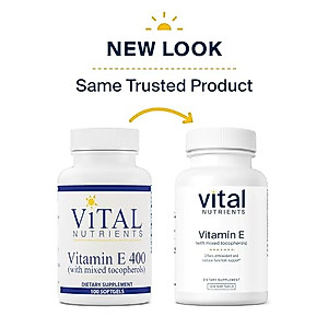 Vital Nutrients Vitamin E with Mixed Tocopherols | Potent Antioxidant Supplement to support Cardiovascular Health* | Gluten and Dairy Free | 100 Softgels