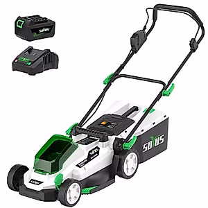 SOYUS Lawn Mower, 13-Inch 20V Electric Lawn Mowers Cordless with Brushless Motor, 5-Position Height Adjustment, Includes 30L Collection Bag, 4.0Ah Battery and Charger