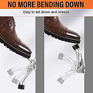 6 Pieces Heavy Duty Door Stops for Bottom of Door Kickdown Door Stops Metal Doorstop with Adjustable Rubber Tips Spring Door Stop Kick Door Stop Replacements (Silver, 4 Inch)