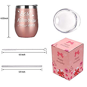 Best Mother In Law Tumbler Best Mother In Law Gifts Best Mother In Law Wine Tumbler Best Mother In Law Ever Tumbler Mother In Law Gifts from Daughter Son In Law 12 Ounce with Gift Box Rose Gold