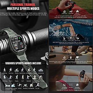 DREAMWIN Smart Watches for Men Women,3ATM Waterproof Fitness Tracker with Blood Pressure/Blood Oxygen Monitor Activity Tracker,1.69in Fitness Watch with Heart Rate Sleep Monitor for iOS Android,black