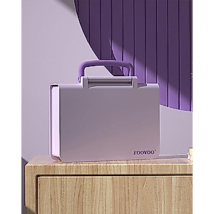 FOOYOO Bento Box Adult Lunch Box, Bento Box for Kids, 3 Compartment 1050ML Leak-Proof Bento Lunch Box for Kids, BPA-Free, Freezer, Dishwasher and Microwavable Safe (Purple)