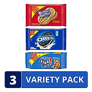OREO, CHIPS AHOY! & Nutter Butter Cookies Variety Pack, Family Size, 3 Packs
