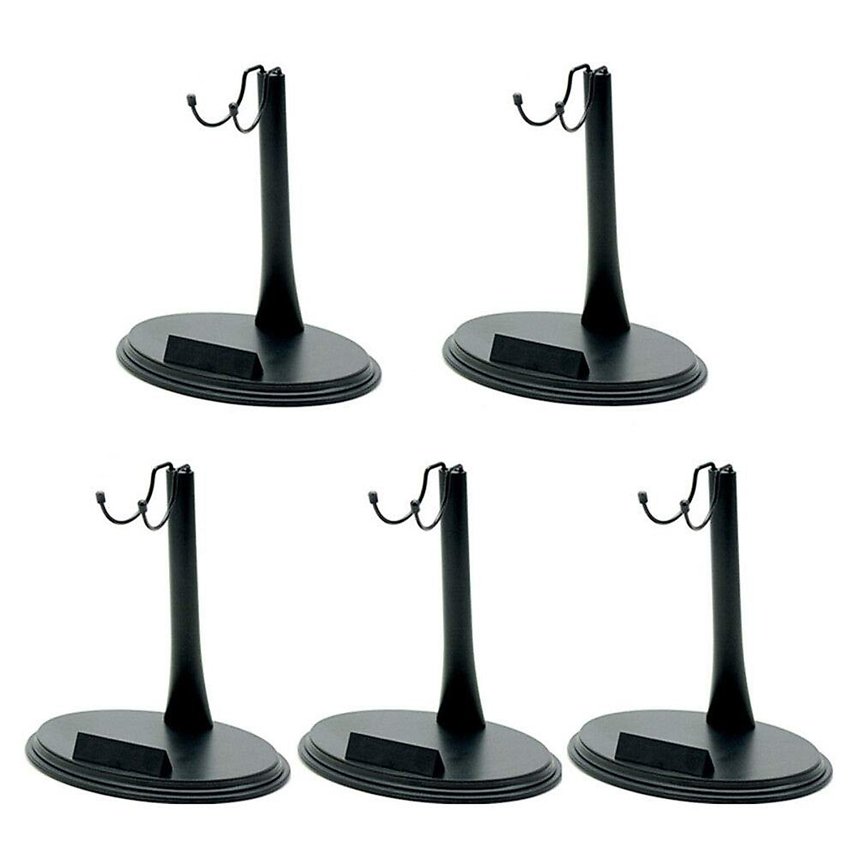 aokur 5Pcs Plastic 12inch Toys Doll Stand Holder Doll Accessories 1/6 Scape U Shape Action Figures Base Display Stand for Sideshow Figures Black