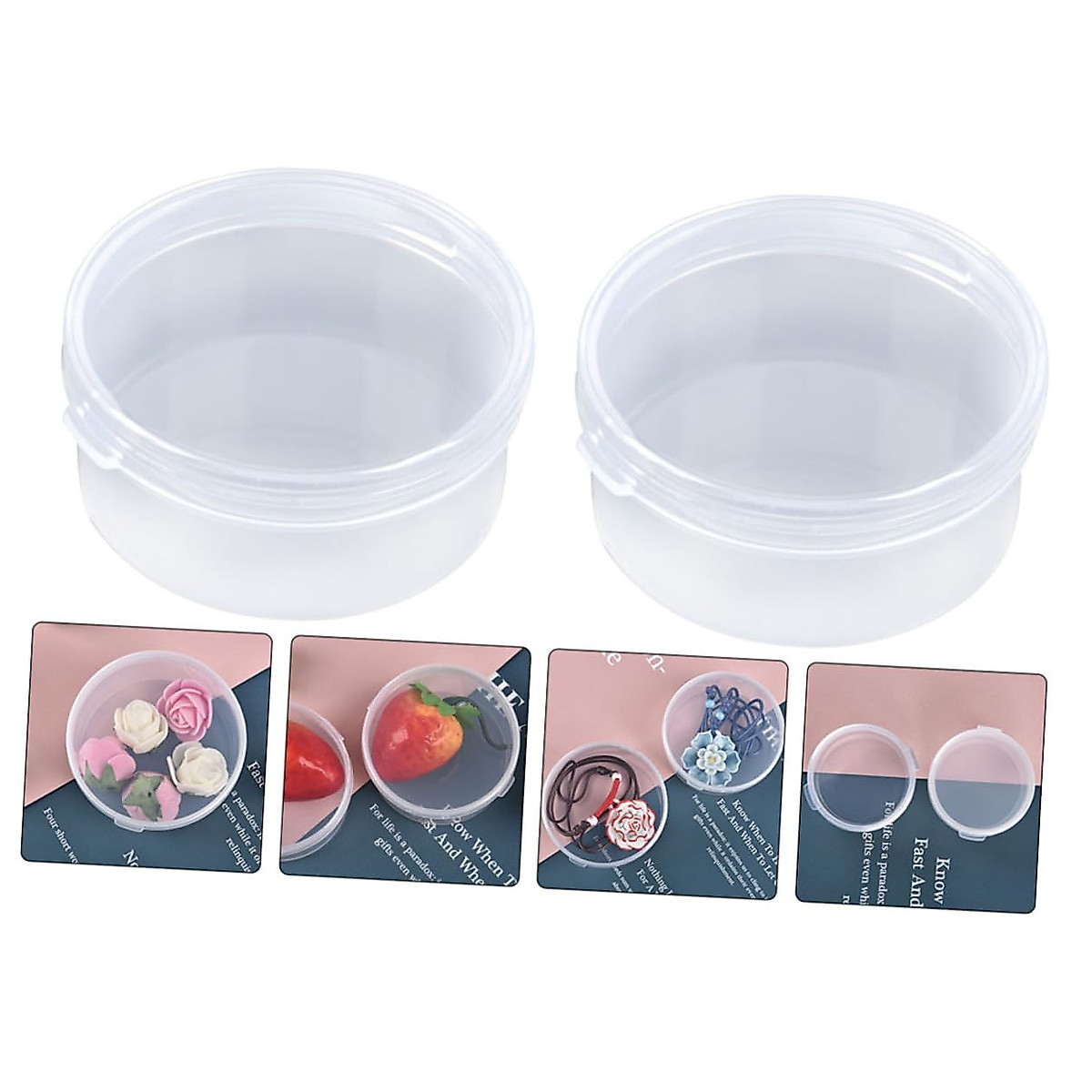 Didiseaon 36pcs Organizer flip box plastic container candy box mini plastic containers round can desktop crafts Desktop Storage Container travel can cosmetic Clear Plastic Pot bead