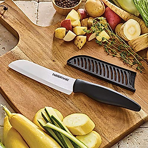Farberware Ceramic Santoku Knife, 5-Inch, Black
