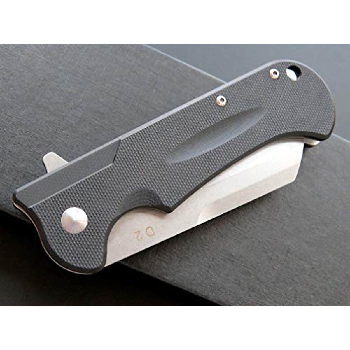 Eafengrow Outdoor Knives D2 Blade and Black G10 Handle,Pocket Knife Withe Clip EDC Multi Tool Pocket Knife (EF227-black)