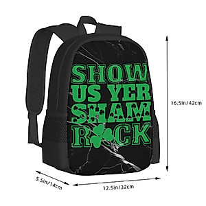 RUNAUP-Shamrock-St-Patricks-Day-Irish-Backpack, Lightweight Backpack Classical Casual Daypack For Women Men
