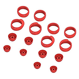 Hemobllo 16 Pcs Replacement Ear Tips Compatible for Samsung Galaxy Buds/Buds+ - Soft Silicone Earbuds Eartips Wingtips Earhooks Kit Earpads Earphones Tips Cover (Red)