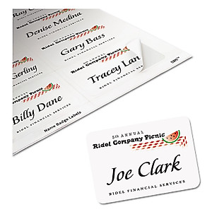 White Adhesive Name Badges - 5395