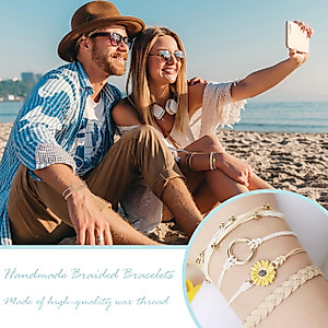 HUASAI String Bracelets for Teen Girls Waterproof Boho Bracelets for Women Ankle Bracelets for Women Cute Friendship Bracelets Summer Party Favors for Teen Girl Gifts Trendy Stuff