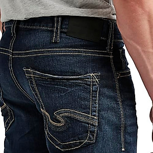 Silver Jeans Co. Men's Eddie Athletic Fit Tapered Leg Jeans, Rinse Wash, 36W x 30L