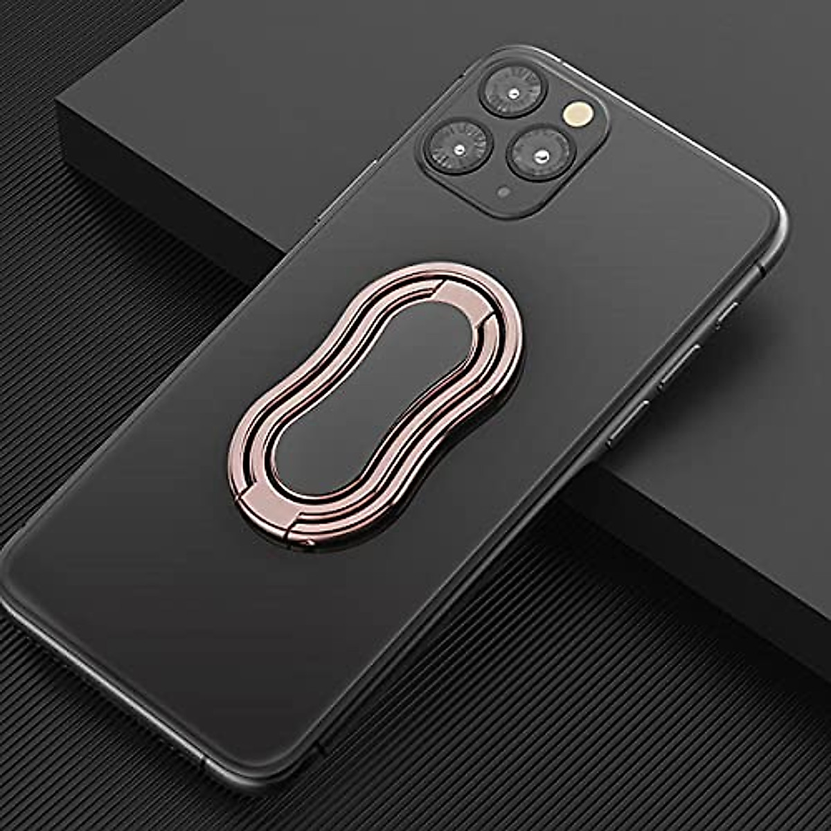 Z&Xin Cell Phone Ring Holder, 360° Rotation Transformer Magnetic Cellphone Stand Holder Car Mount Stander Finger Kickstand for iPhone 11 12 Huawei and All Smart Phones (Rose Gold)