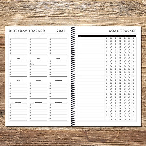 2024-2025 Monthly Planner, 7"x10", 100lb Cover, Spiral Bound, 2 Year Calendar Great For Home, Office & School Scheduling
