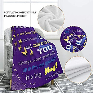 Personalized Name Blanket for Mom Dad Daughter Son, Custom Throw Blanket with Name to My Mom Gift for Mother Day,Father's Day,Birthday,Christmas,Wedding Gift 60"x80"