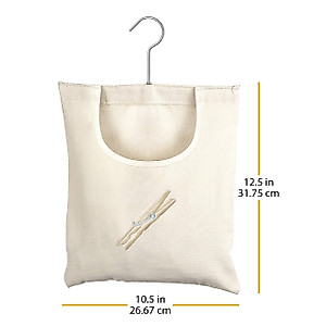 Whitmor Canvas Clothespin Bag Hanging Storage Organizer