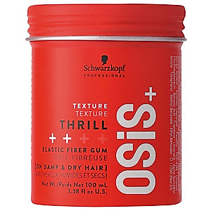 OSiS+ Thrill Fibre Gum – Medium Hold Flexible Style Control, 3.38 Oz – Bendable and Moldable Texturizing – Mega-Fibers and Natural Carnauba Wax for Long-Lasting Separation and Shine