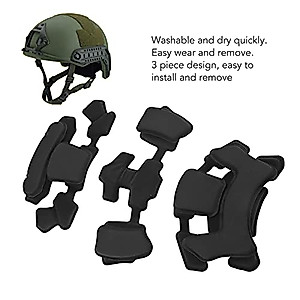 Airshi Helmet Dial Suspension System Chin Strap, Soft Portable Size Helmet Padding Kit Comfortable for MICH for Wendy (Black Sponge)