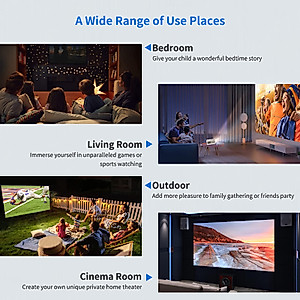 Mini Portable Projector 5200mAh Battery, Pocket Outdoor 3D Movie WiFi Projector Wireless HD Cinema Airplay Mirroring for Smart iOS Android Phone/Laptop, Small DLP Projector for DVD TV Stick HDMI USB