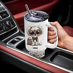 Personalized Dog Tumbler with Kuvasz Dog’s Name – Custom Travel Coffee Cup 40oz, Travel Coffee Cup, Gift for Mother's day, Father's day, Christmas 7hxCnS