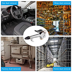 4 Pieces 1/4 NPT Lever Blow Gun Air Nozzle Blow Gun Dust Cleaning Blower Gun with Rubber and Safety Tip Nozzles Blow Gun Air Tool for Home Shop Garage Industry