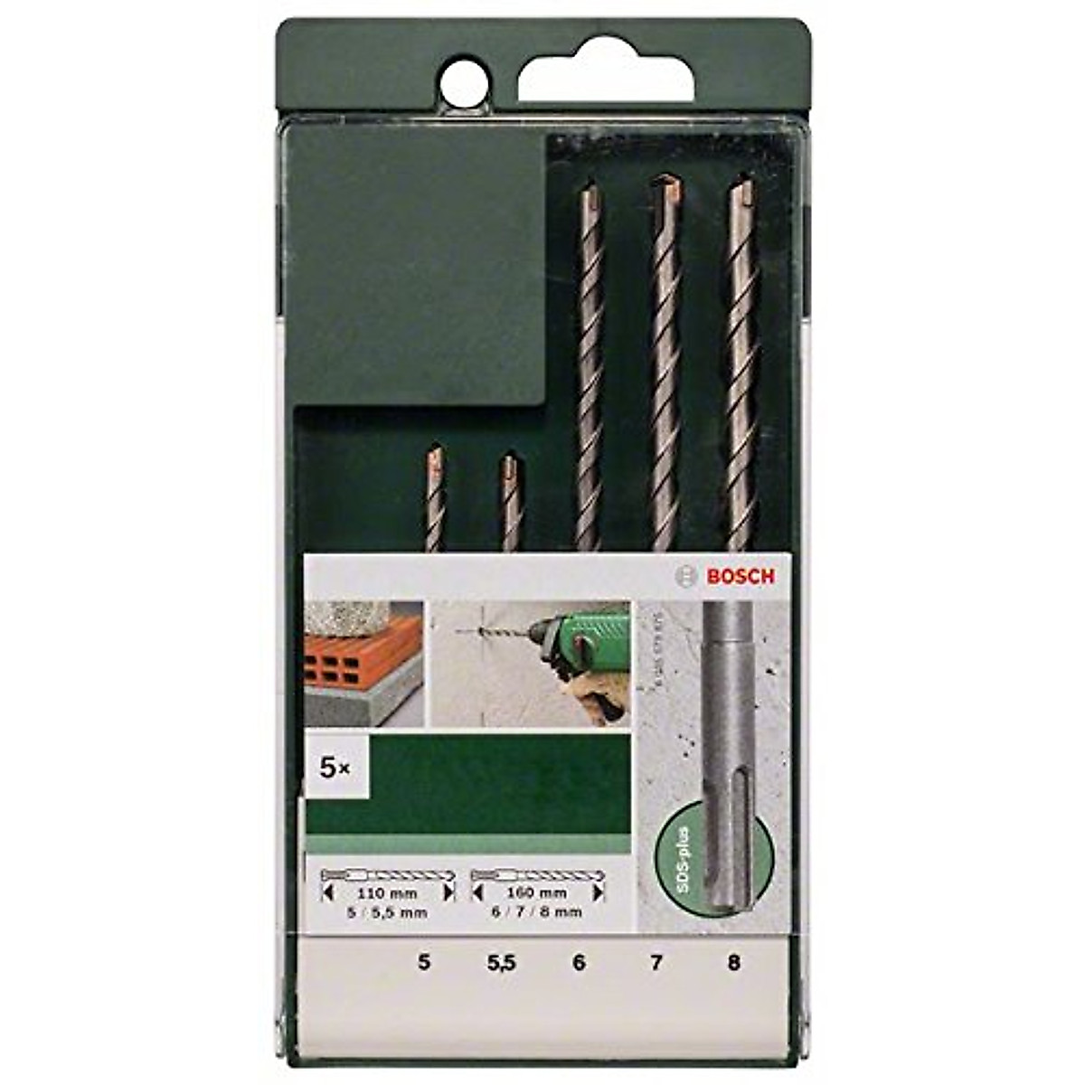 Bosch 2609255542 SDS-Plus Hammer Drill Bit Set (5 Pieces)