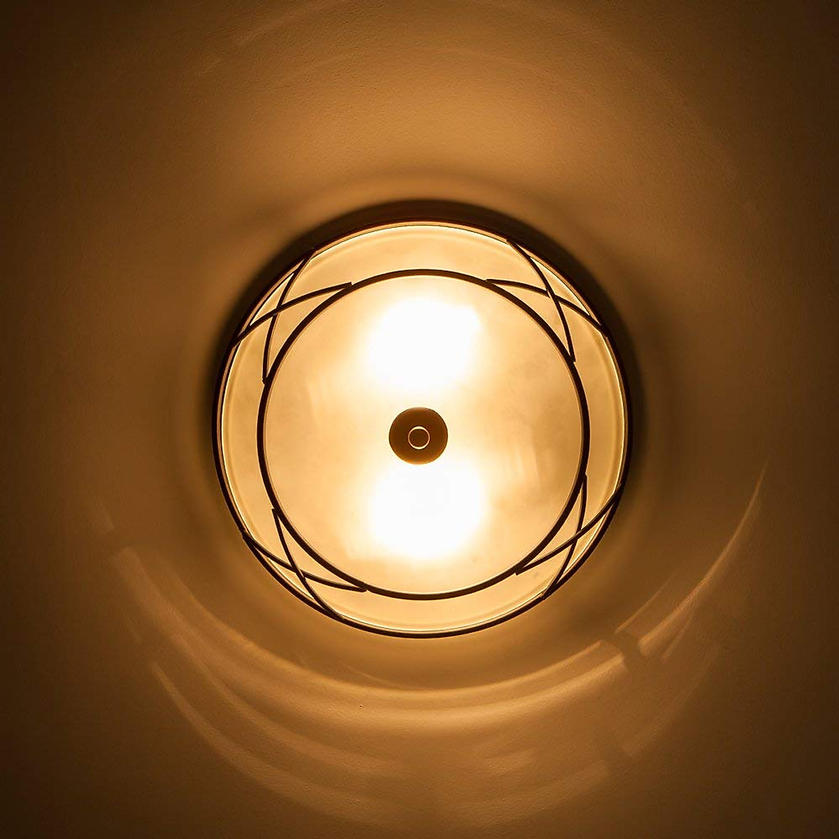 LOCLGPM Black Classic Dome Ceiling Light Flush Mount,2-Light Bronze Lighting Fixtures Frosted Glass Farmhouse Ceiling Lamp for Living Room Kitchen Bedroom Hallway Entryway Staircase Indoor/Outdoor