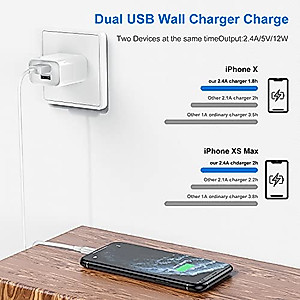 iPhone Charger and Wall Plug, [Apple MFi Certified] 2Pack 6ft Lightning Cable Cord with Fast Dual Port USB Charging Adapter Block Box for iPhone 14/13 Pro/12 Mini/11/XR/X/XS Max/8/7/6S Plus/SE/5C/iPad