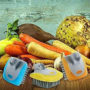 3 Pieces Vegetable Brush Potato Scrubber Brush Vegetable Brush Scrubber for Food Flexible Bristles Kitchen Brush for Fruits, Potatoes, Carrots Kitchen Gadgets Set in Random Color