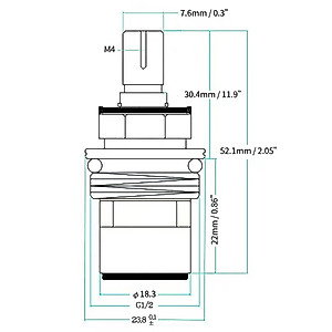 Shower Faucet Cartridge Fit Kohler Shower Valve Cartridge Replacement, Ceramic Valve Cartridge Compatible with Gp77006-Rp 2-Handle Faucet, Cold