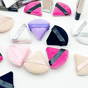 12 Pieces Triangle Powder Puff Soft Makeup Puff for Face Loose Powder Cosmetic Foundation Sponge Wet Dry Makeup Tool Black/White