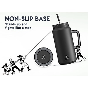 Meoky 64 oz Tumbler with Handle, Stainless Steel Vacuum Insulated Tumbler with Lid and Straw, Keeps Cold for 36 Hours, 100% Leak-proof, BPA-Free, Non-slip Base (Night)