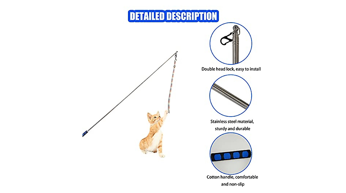 Retractable Cat Toys Wand 7 Pack - Interactive & Funny Cat Exercise