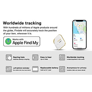 Findale Smart GPS Tracker- Find anything in a click of a button - Compatible with "Find My" IoS App