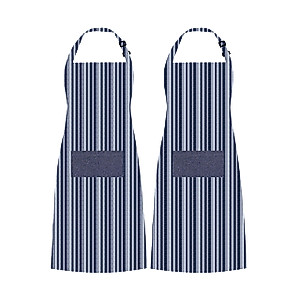 Kitchen Apron |Chef Apron with 2 pockets|Cotton Bib Apron with Adjustable Straps| Restaurant,Embroidery Craft Painting