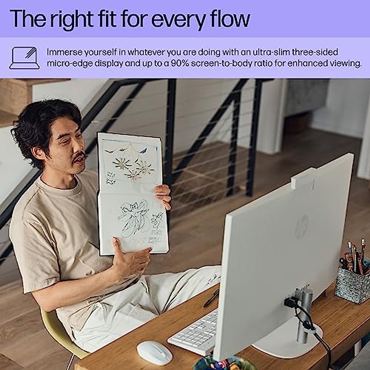 HP 27 inch All-in-One Desktop PC, FHD Display, 13th Gen Intel Core i5-1335U, 16 GB RAM, 512 GB SSD, Intel UHD Graphics, Windows 11 Home, 27-cr0070 (2023)