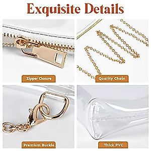 Lorbro Clear Purses for Women Stadium Approved, Clear Crossbody Shoulder Bag with Zipper Closure, Transparent Purse for Concerts, Sporting Event, Party, Festivals