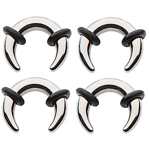 Zaya Body Jewelry 6g 8g 10g 12g Steel Pinchers for Ears Septum Horseshoe Gauges