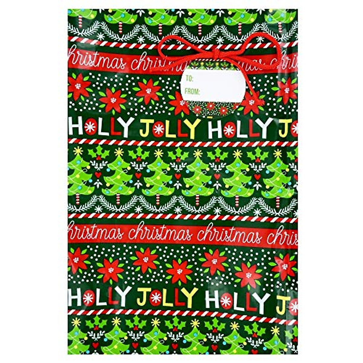 2 Giant Christmas Gift Bag 36x44" W/tie & Gift Card Set of 2