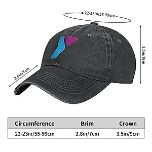Fhkzkxdzt YMCA Unisex Adjustable Leisure Baseball Hats Fashion Denim Hat Outdoor, Black, One Size