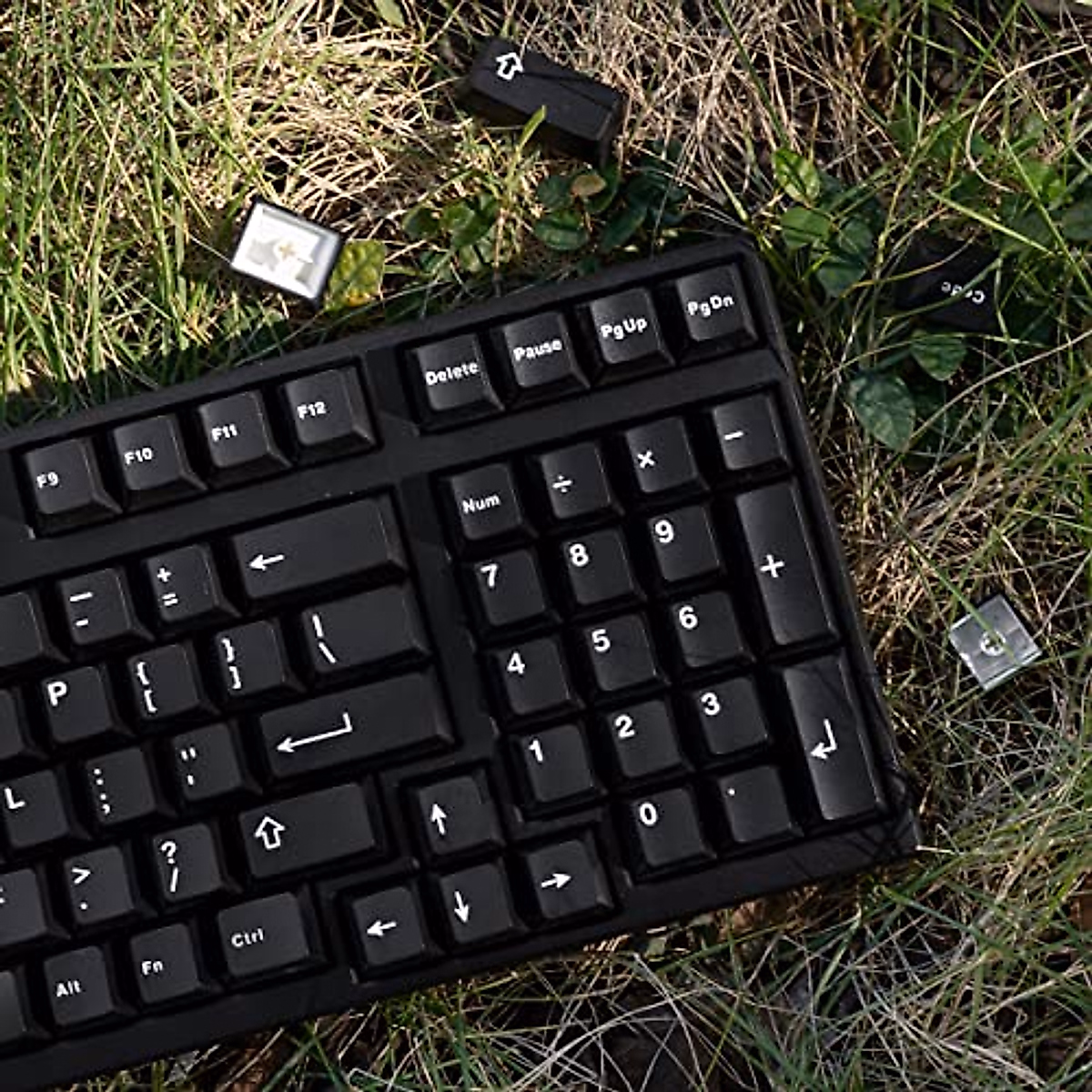 Black WOB Keycaps Doubleshot Cherry Profile 121 Keys Custom Minimalist Keycaps Set for 60% 65% 70% 75% 100% Cherry MX Gateron Kailh Switches Mechanical Keyboards