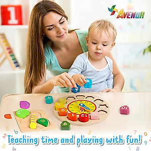 Avenor Clock Learning for Kids - Teaching Time Montessori Toys for Toddlers Learning Clock Early Learning Educational Toy Gift for 3 Year Old Toddler Baby Kids
