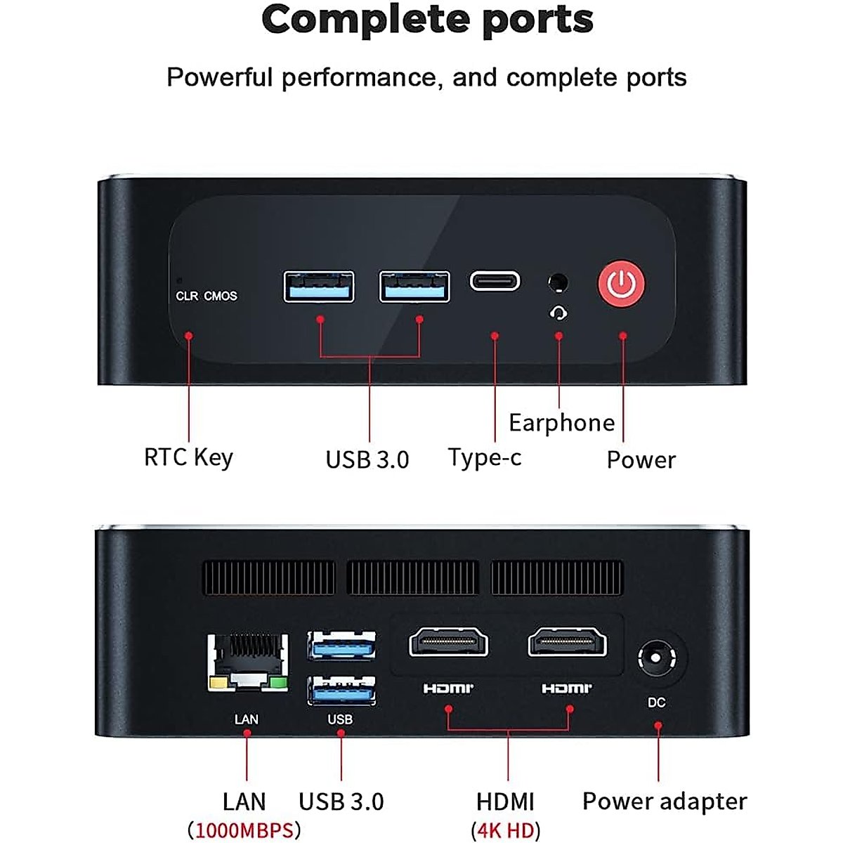 MINI PC SER3 AMD R7 3750H Up to 4Ghz 4Cores 8Threads TDP35W Radeon RX Vega 10 Graphics DDR4 16G+500G M.2 Nvme pcle3.0 SSD wifi5+BT4.0+RJ45 1000M 4K 60hz dual display AUTO POWER ON Office MINI PC