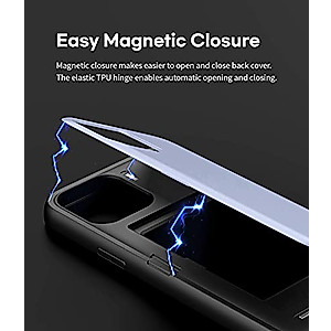 GOOSPERY Magnetic Door Bumper Compatible with iPhone 13 Pro Max Case, Card Holder Wallet Case, Easy Magnet Auto Closing Protective Dual Layer Sturdy Phone Back Cover - Lilac Purple