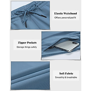 G Gradual Women's Joggers Pants with Zipper Pockets Tapered Running Sweatpants for Women Lounge, Jogging (Slate Blue, X-Large)