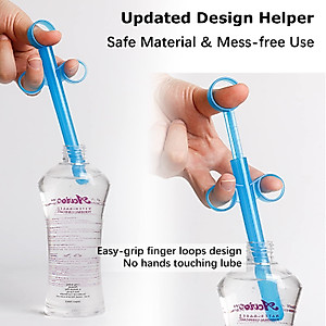 Lube Applicator Syringe with Precise Scales, 6.5” Personal Lubricant Shooter with Air-Proof Silicone Cap, Reusable Durable Applied for Men, Women & Couples