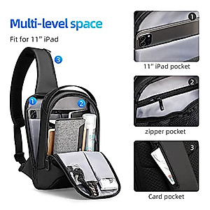 Sling Backpack Chest Bag With Usb Plug Fit 9.7inch Ipad Lightweight One Strap Backpack Casual Daypack For Hiking Walking Biking Travel Cycling