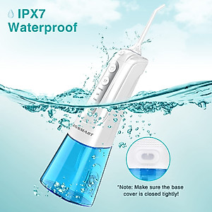 Cordless Water Dental Flosser Teeth Cleaner, INSMART Professional 300ML Tank DIY Mode USB Rechargeable Dental Oral Irrigator for Home and Travel, IPX7 Waterproof 4 Modes Irrigate for Oral Care